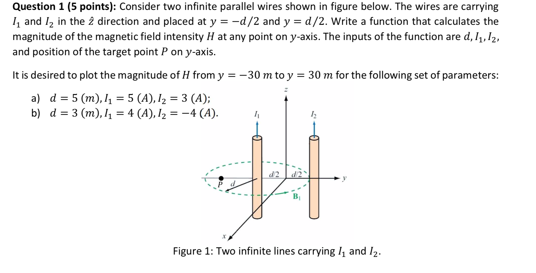 Solved Question 1 (5 points): Consider two infinite parallel | Chegg.com