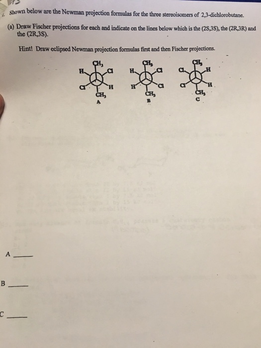 Solved shown below are the Newman projection formulas for | Chegg.com