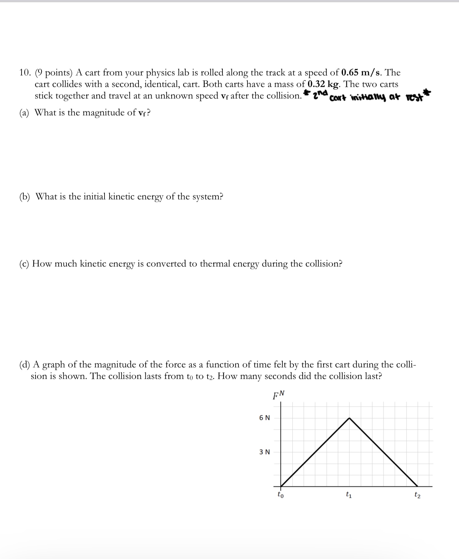Solved A cart from your physics lab is rolled along the | Chegg.com