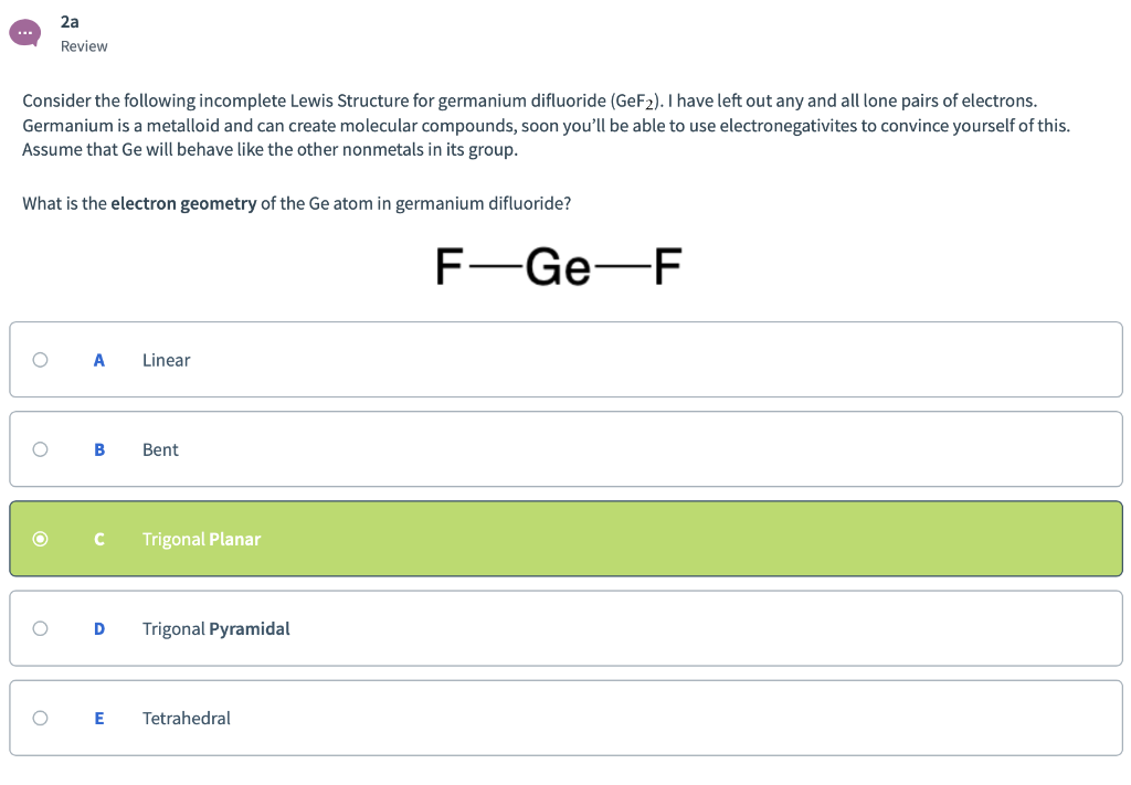 Solved 2a Review Consider the following incomplete Lewis | Chegg.com