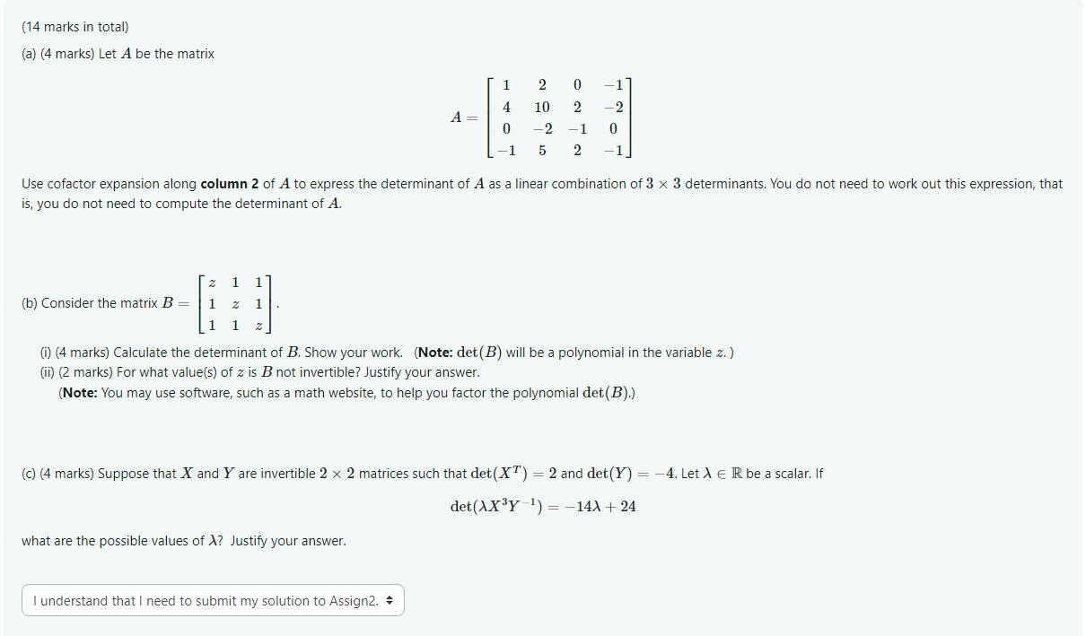 Solved (14 ﻿marks in total)(a) (4 ﻿marks) ﻿Let A ﻿be the | Chegg.com