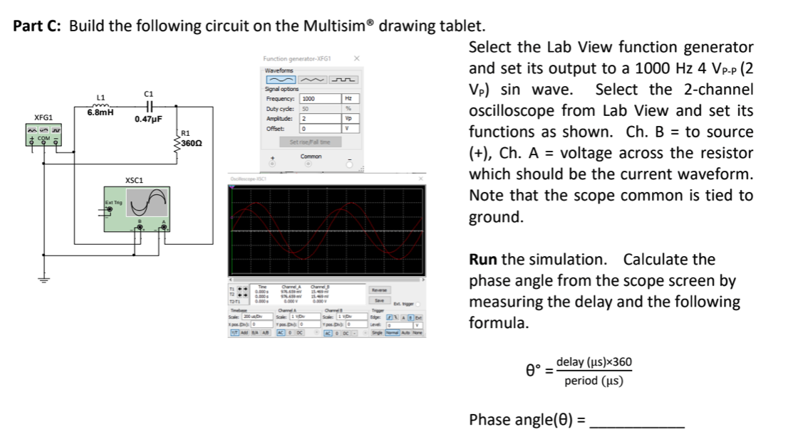 Solved Function generator-XFG1 Waveforms ci HE L1 6.8mH | Chegg.com