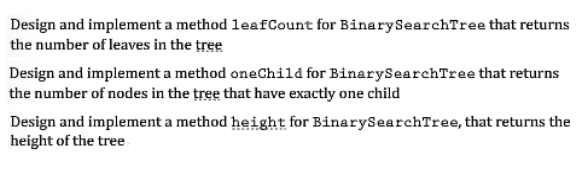 Solved public class BinarySearchTree implements | Chegg.com
