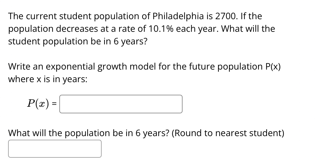 Solved The current student population of Philadelphia is | Chegg.com