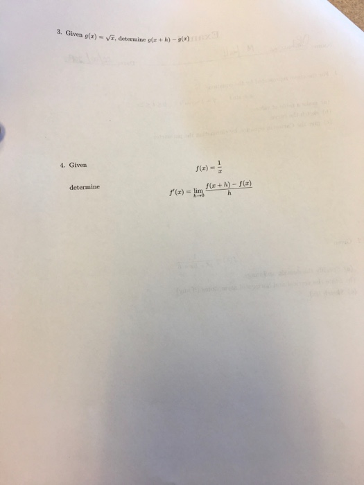 Solved Given g(x) = Squareroot x, determine g(x + h) - g(x) | Chegg.com