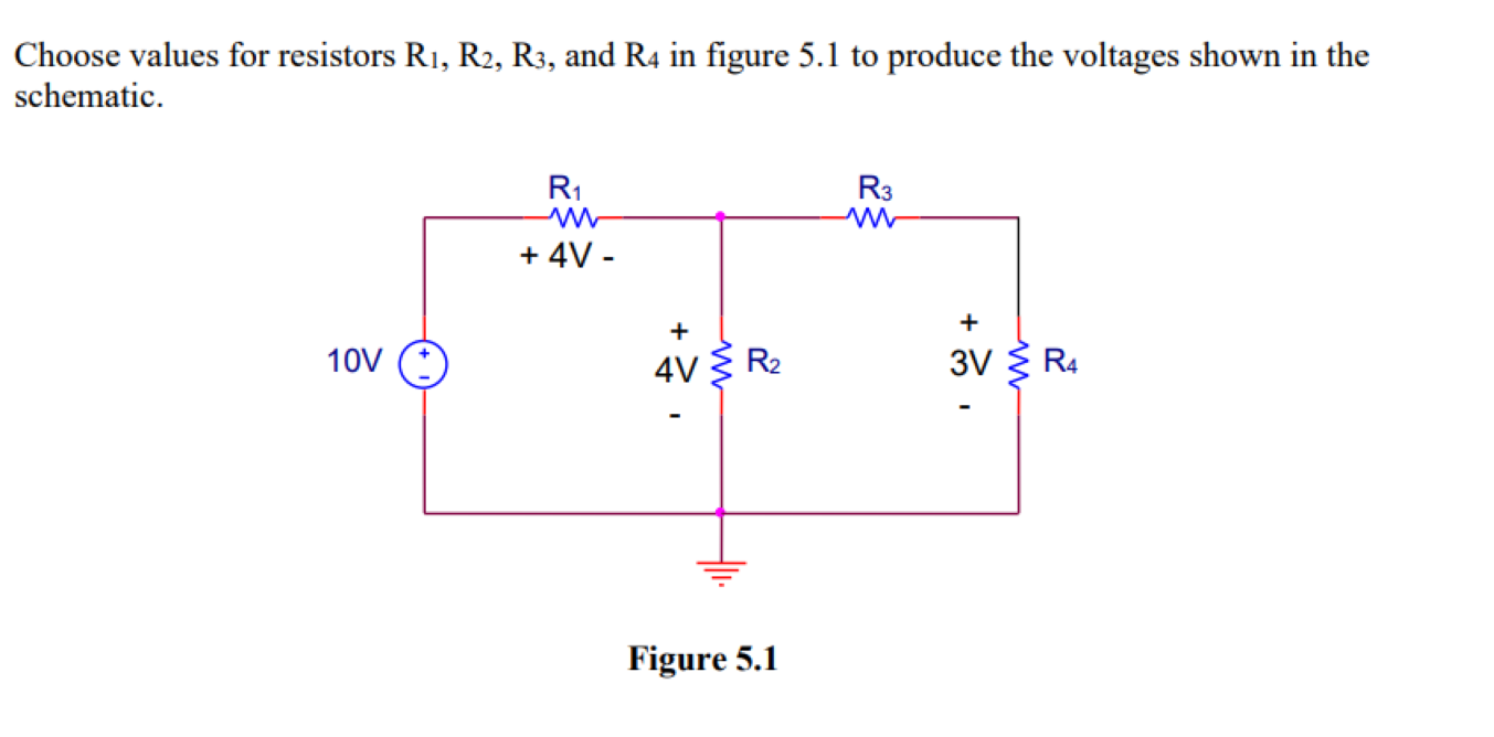 Solved Choose values for resistors R1, R2, R3, and R4 in | Chegg.com