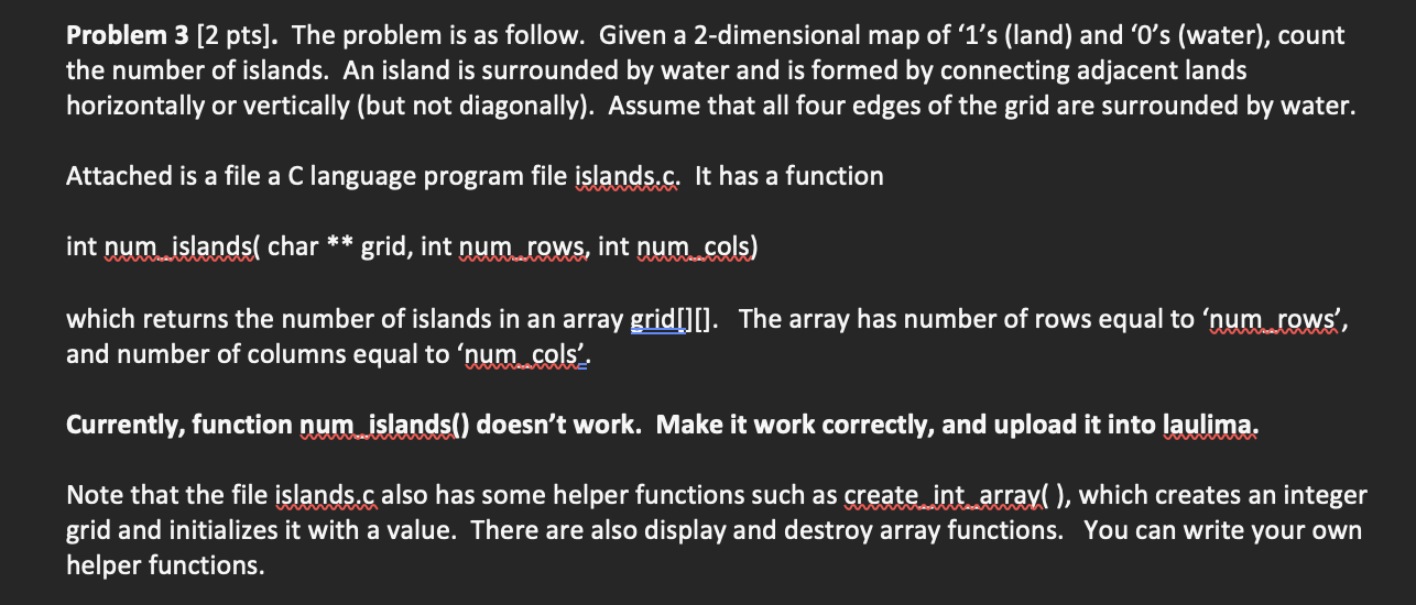 islands.c ``` #include #include | Chegg.com