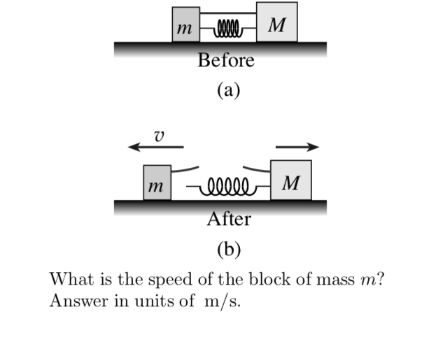 Solved 018 10.0 points Two blocks have mass m and M = 4m, | Chegg.com