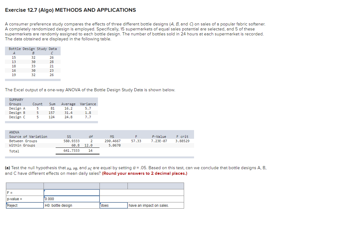 Solved Exercise 12.7 (Algo) METHODS AND APPLICATIONS A | Chegg.com