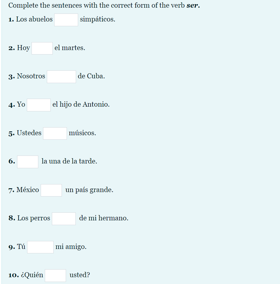 Solved Complete the sentences with the correct form of the | Chegg.com