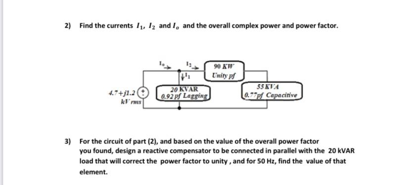 Solved 2) Find the currents I1,I2 and Io and the overall | Chegg.com