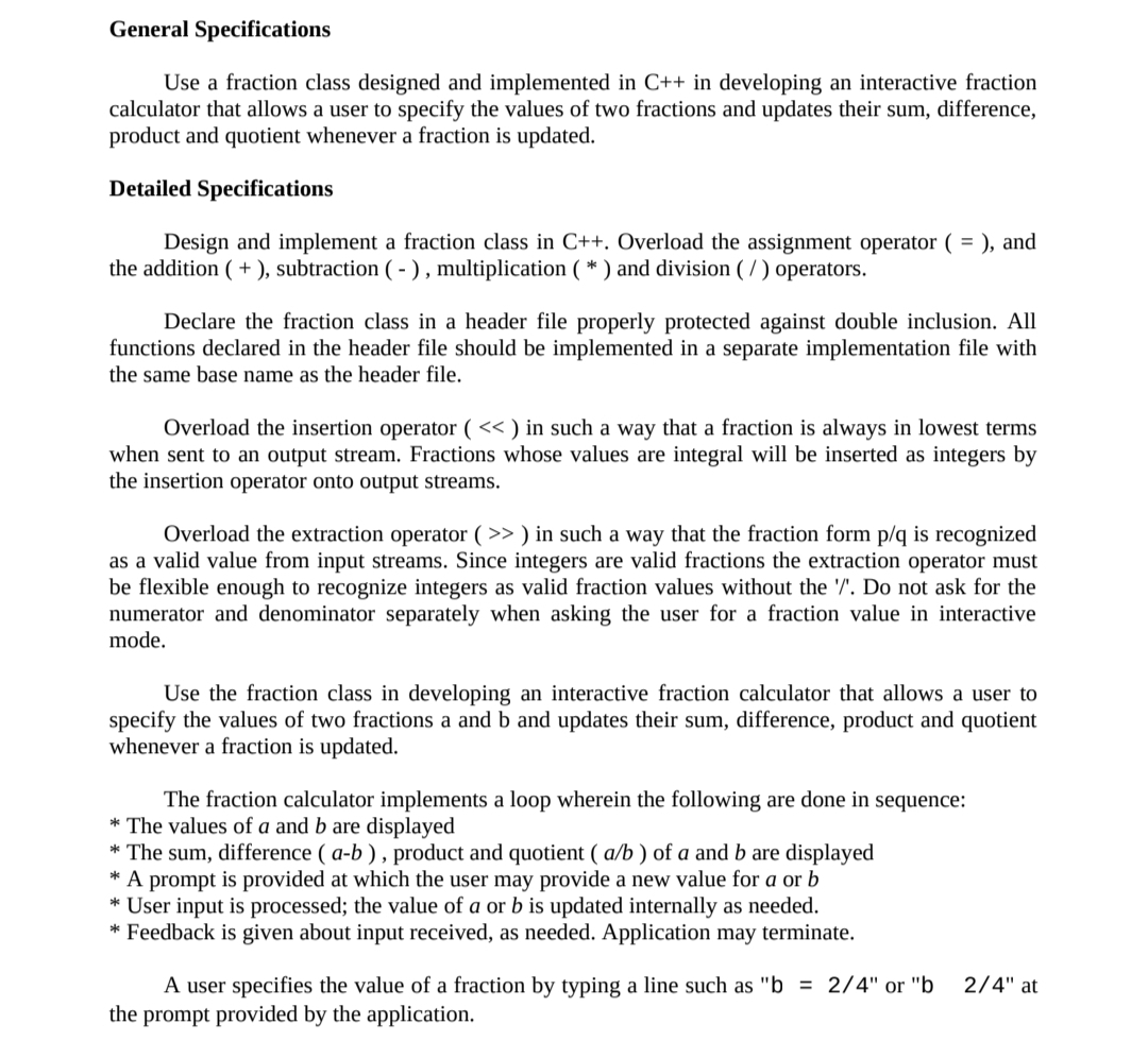 Solved Please provide c++ codes following the specs. As | Chegg.com