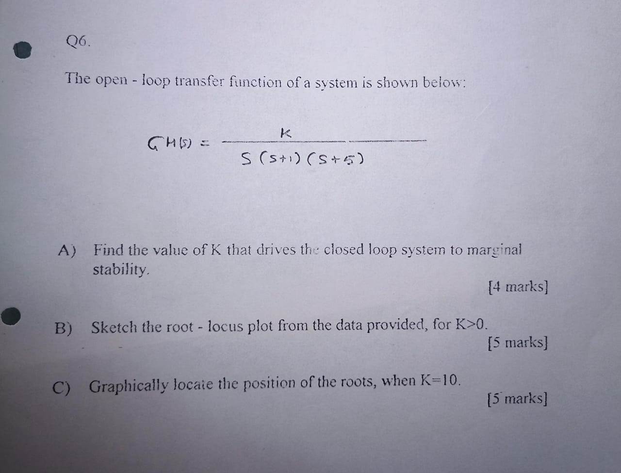 Solved For the given transfer function, taking | Chegg.com