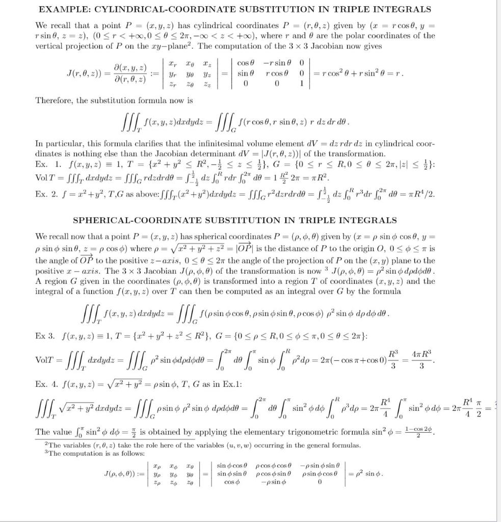 Solved do Example 1 and Example 2 in Spherical-coordinate | Chegg.com