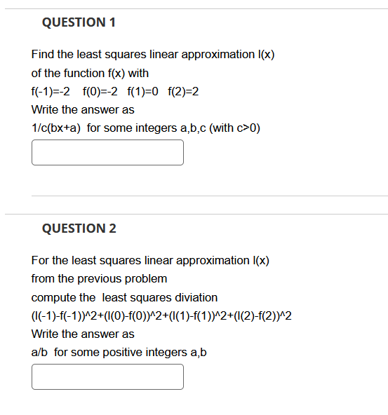 Solved \\[ f(-1)=-2 \\quad f(0)=-2 \\quad f(1)=0 \\quad | Chegg.com