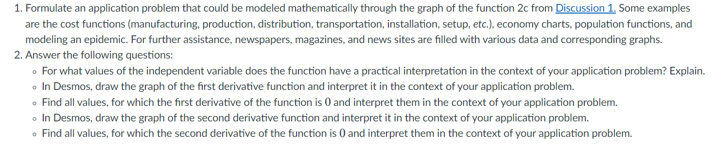 1 Formulate An Application Problem That Could Be