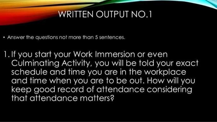 WRITTEN OUTPUT NO.1 • Answer the questions not more | Chegg.com