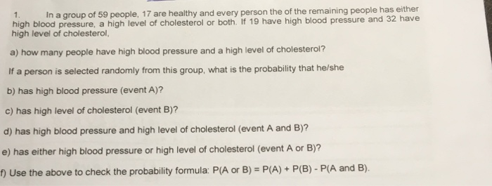 Solved In a group of 59 people, 17 are healthy and every | Chegg.com