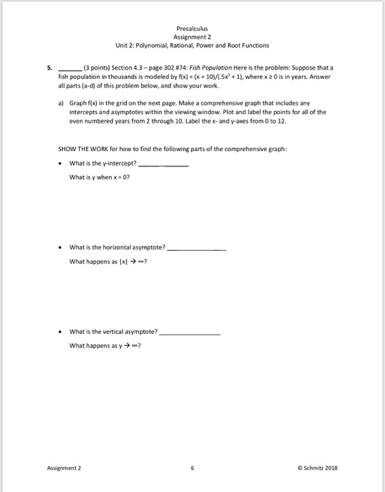 Solved Precalculus Assignment 2 Unit 2: Polynomial, | Chegg.com