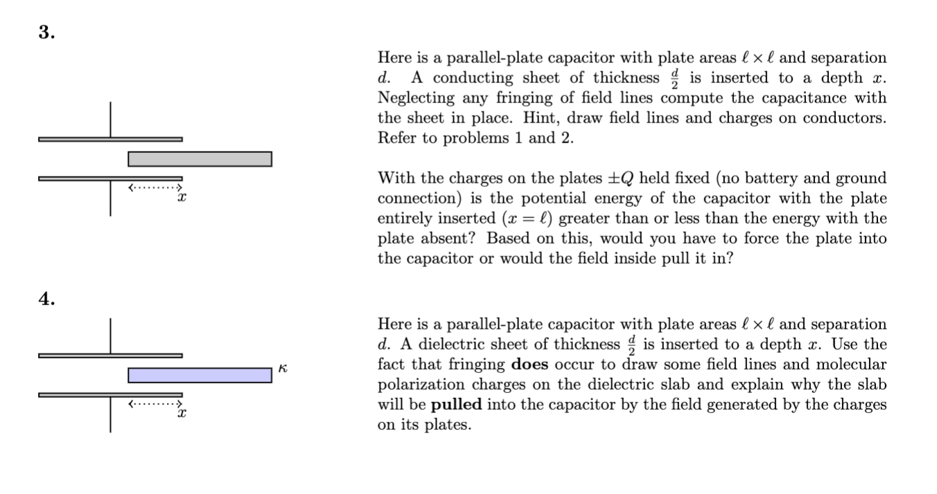 Solved 3. Here is a parallel-plate capacitor with plate | Chegg.com