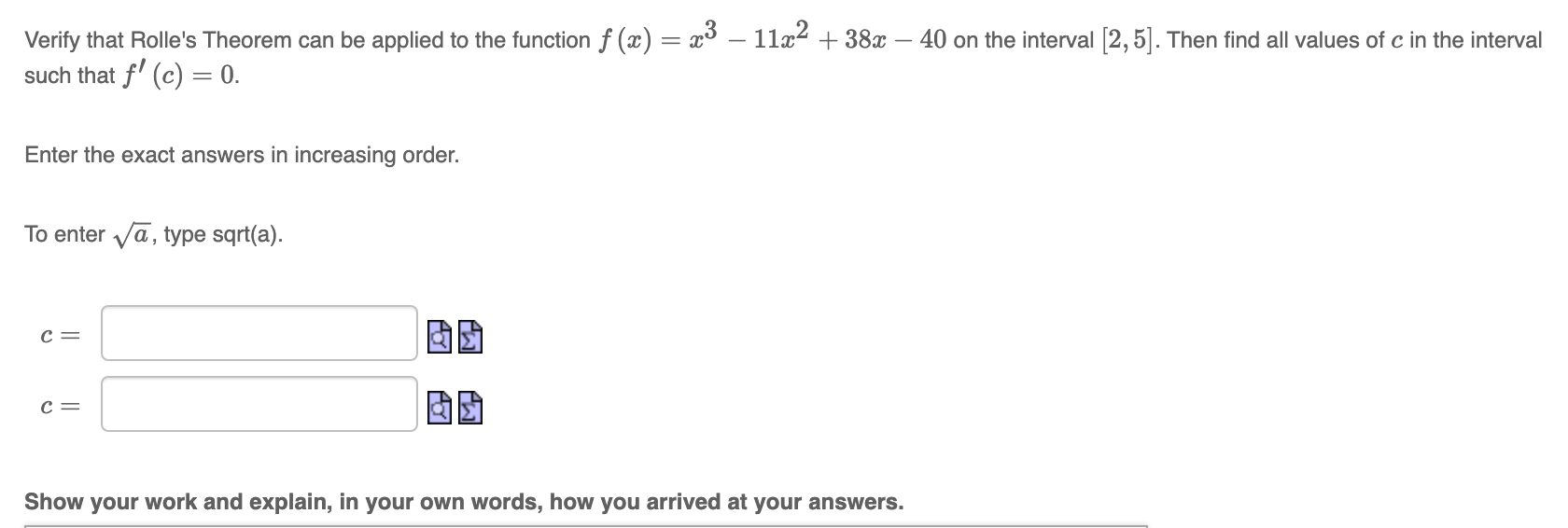 Solved Verify that Rolle's Theorem can be applied to the | Chegg.com