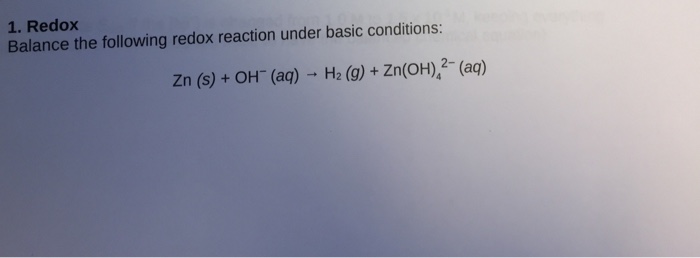 Solved Redox Balance the following redox reaction under | Chegg.com