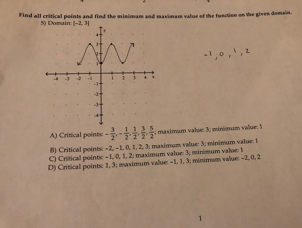 Solved Find all critical points and find the minimum and | Chegg.com