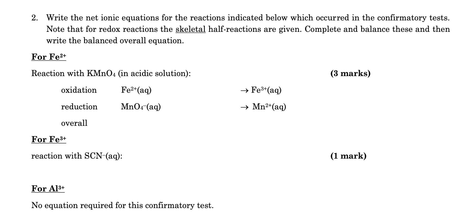 Solved 2. Write the net ionic equations for the reactions | Chegg.com