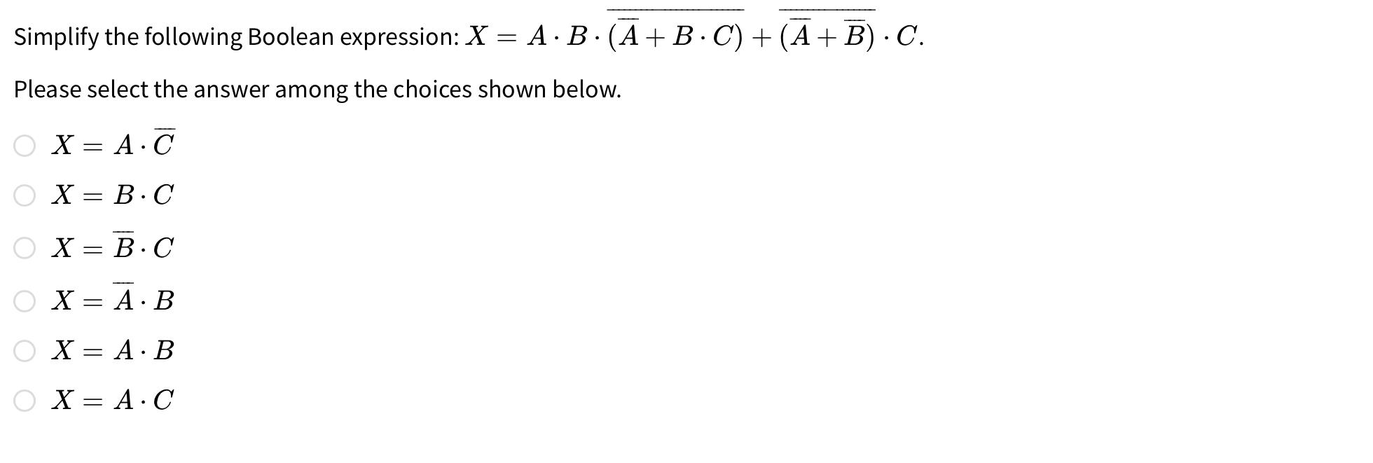Solved Simplify the following Boolean expression: | Chegg.com
