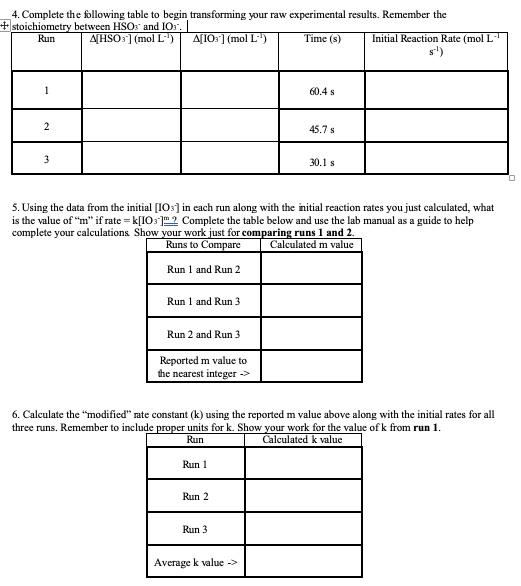 Solved 1. Report the stock solution concentrations of iodate | Chegg.com