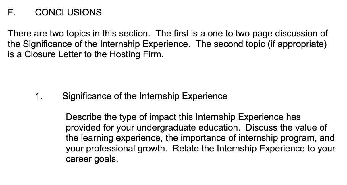 Solved CAN I HAVE AN EXAMPLE OF CONCLUSIONS : FOR EXAMPLE : | Chegg.com