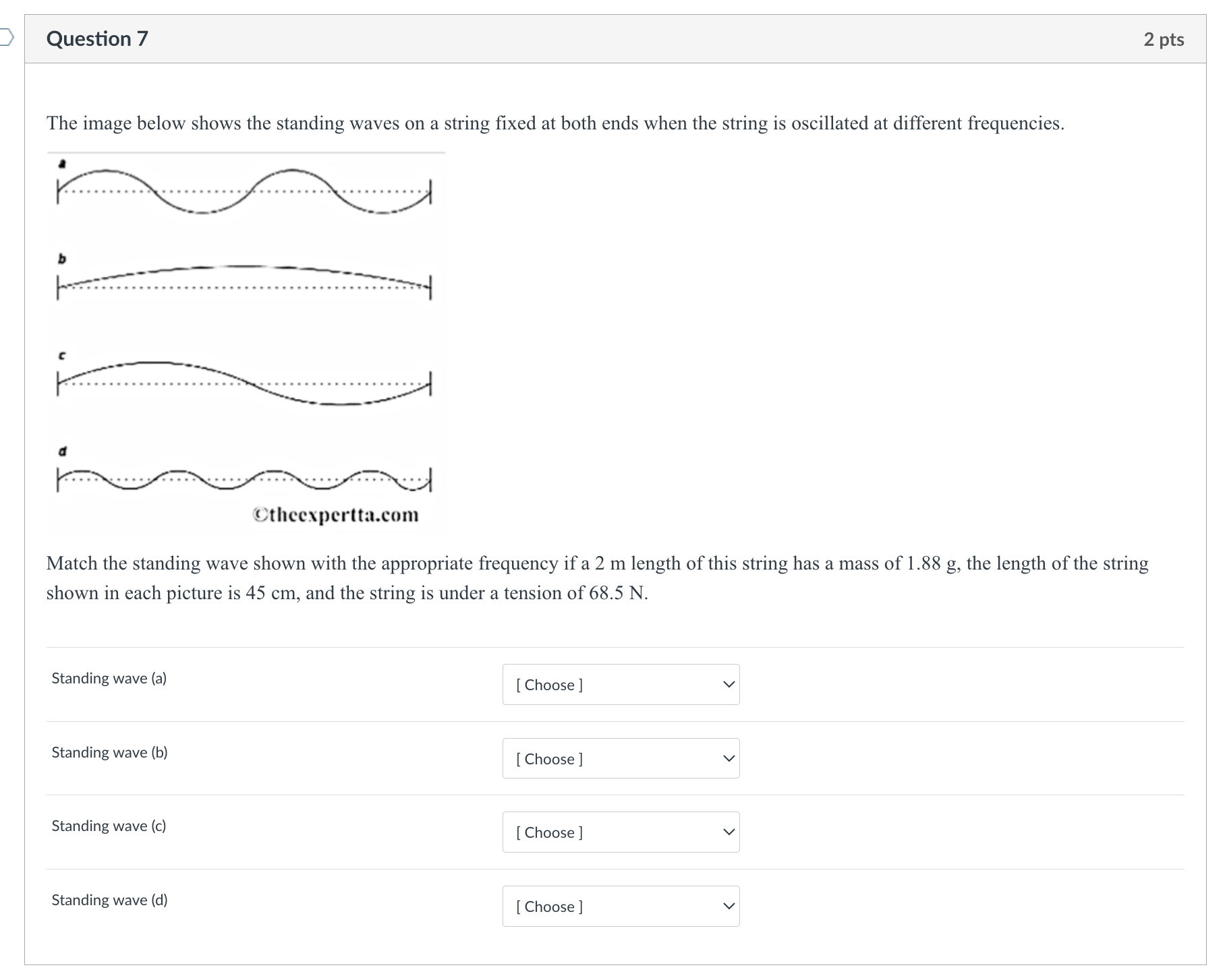 Solved The image below shows the standing waves on a string | Chegg.com