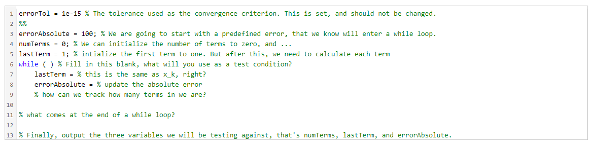 Solved While - Iterate until My Solut Let's consider the | Chegg.com