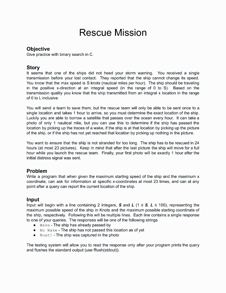 Solved Objective Give practice with binary search in C. | Chegg.com