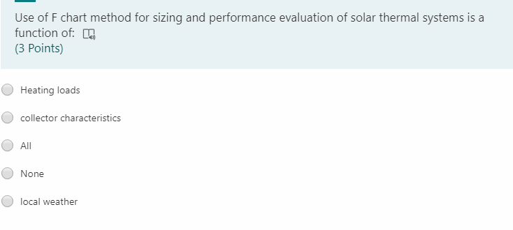 Solved Use of F chart method for sizing and performance | Chegg.com