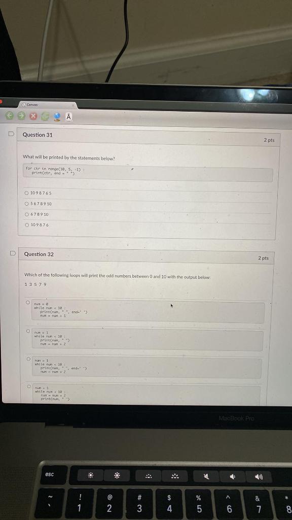 Solved Canvas ← → X D Question 31 What will be printed by | Chegg.com