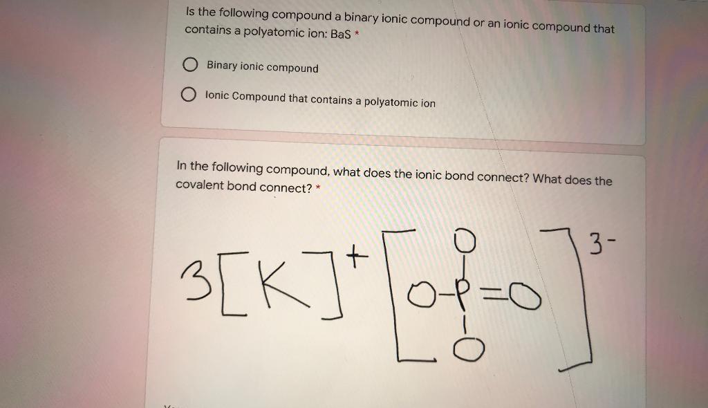 Solved Is the following compound a binary ionic compound or | Chegg.com