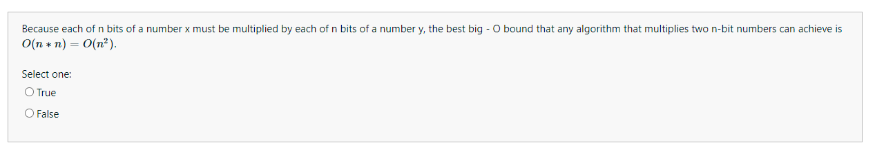 Solved Because each of n bits of a number x must be | Chegg.com