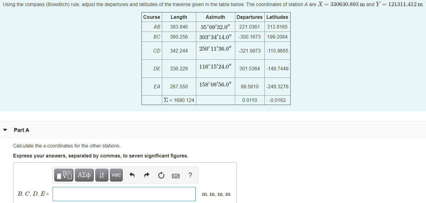 Solved Using the compass (Bowditch) rule, adjust the | Chegg.com