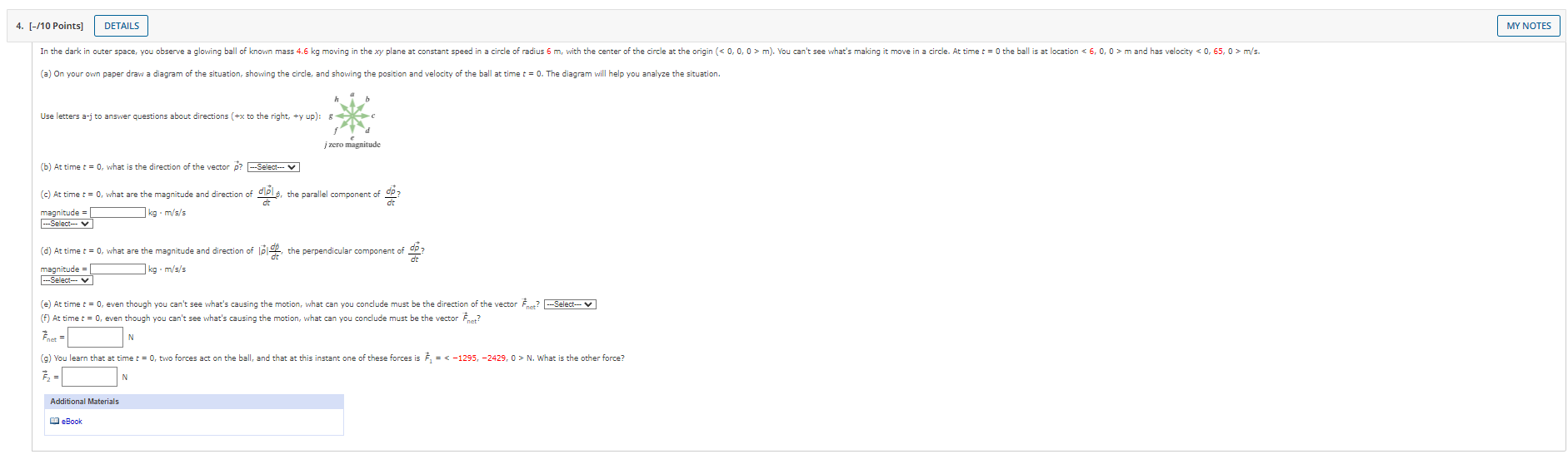 Solved 4. [-/10 Points ] DETAILS MY NOTES (a) On your own | Chegg.com