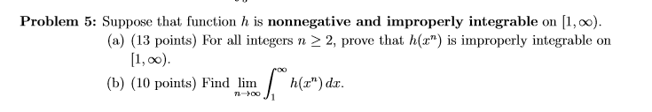 Solved Problem 5: Suppose that function h is nonnegative and | Chegg.com