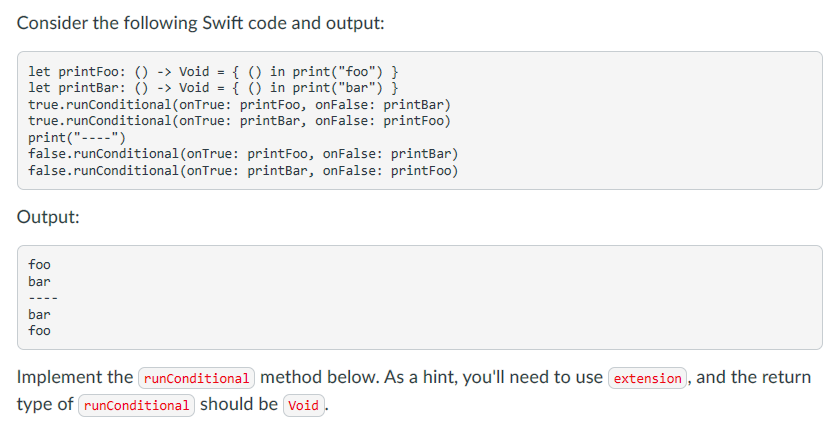 Solved Consider the following Swift code and output: let | Chegg.com