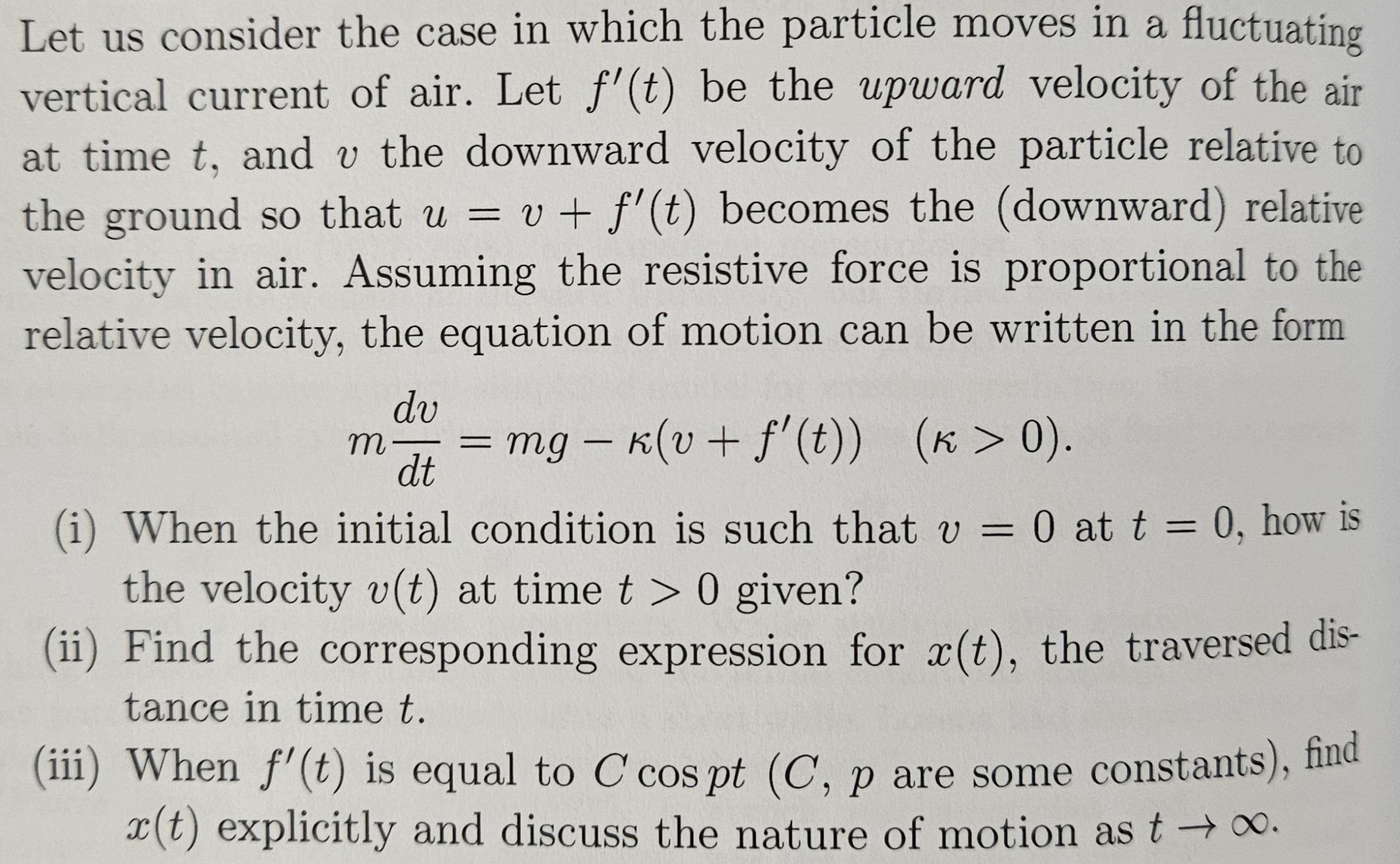 Solved Let us consider the case in which the particle moves | Chegg.com