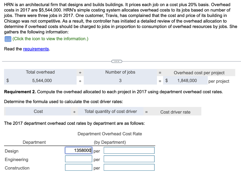 Requirements 1. Compute the overhead allocated to | Chegg.com