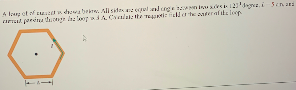 Solved A loop of of current is shown below. All sides are | Chegg.com