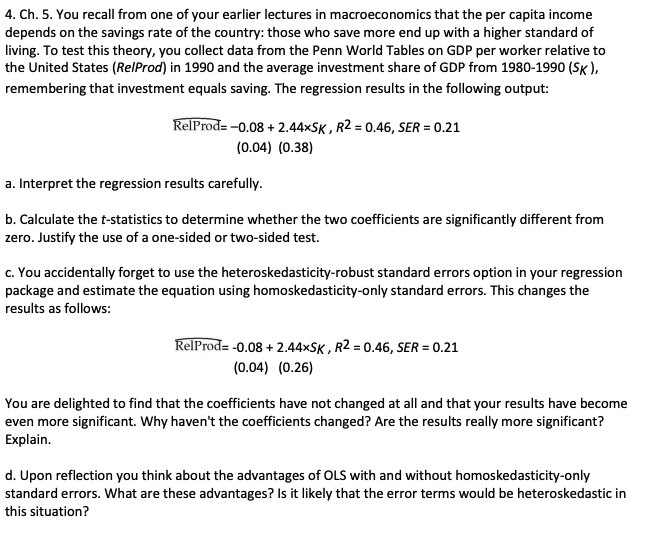Solved 4. Ch. 5. You recall from one of your earlier | Chegg.com