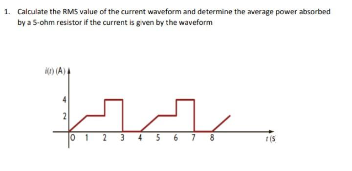Solved 1. Calculate the RMS value of the current waveform | Chegg.com
