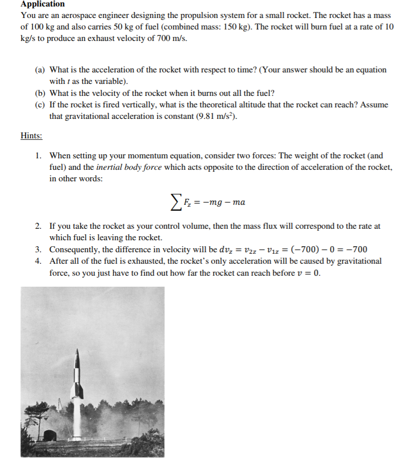 Solved Application You are an aerospace engineer designing | Chegg.com