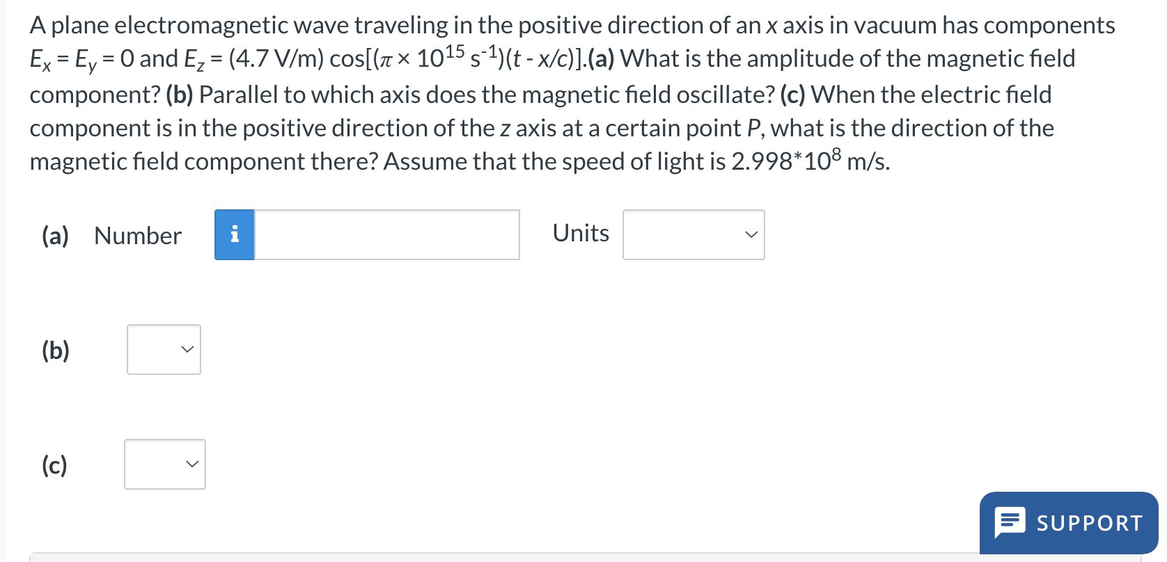 Solved A plane electromagnetic wave traveling in the | Chegg.com