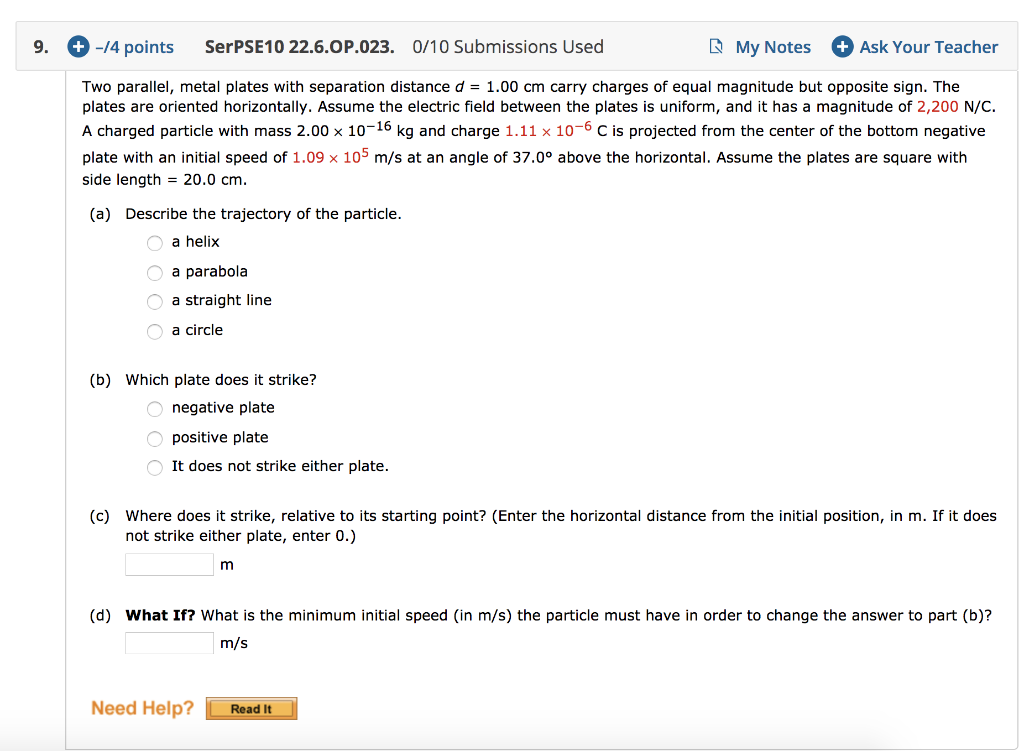 Solved 9. + -14 points SerPSE10 22.6.OP.023. 0/10 | Chegg.com